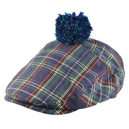 Sapca din tartan verde cu pompon - Magazinul De Palarii