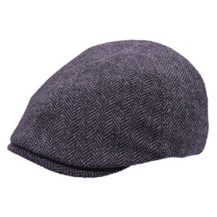 Sapca plata herringbone gri inchis - Magazinul De Palarii
