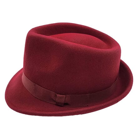 Palarie trilby din fetru burgund - Magazinul De Palarii